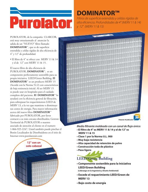 DOMINATORâ ¢ - Purolator Air Filtration