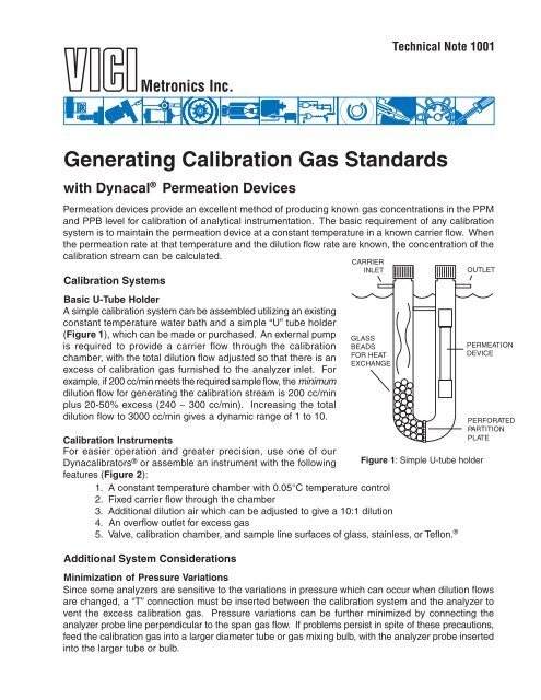 Generating Calibration Gas Standards - Valco Instrument Instrument ...
