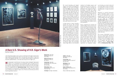 A Rare U.S. Showing of H.R. Giger's Work - the little HR Giger Page