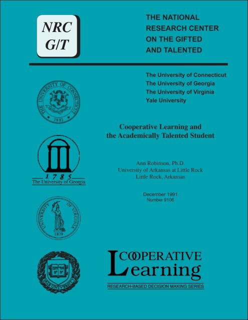 Cooperative Learning and the Academically Talented Student