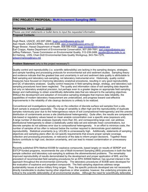 Incremental Sampling Methodology Itrc