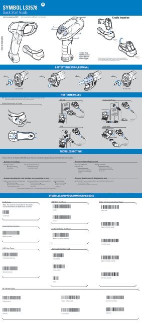 Symbol LS3578 Quick Start Guide (p/n 72E-93587 ... - Liberty Systems