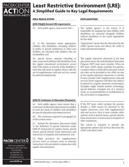 Least Restrictive Environment Examples