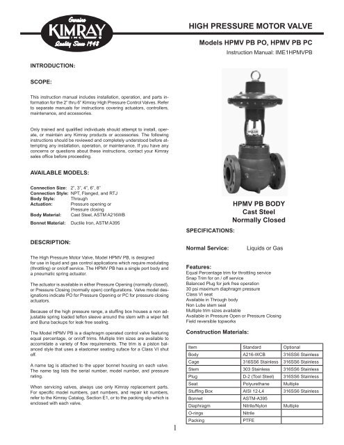 HPMV PB - Home | Kimray Mobile