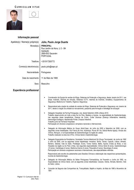Curriculum Vitae Paulo JÃºlio _Europeu_ Actualizado ... - RCM Pharma