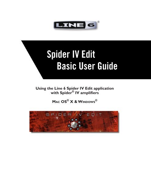 Line 6 Spider IV Edit Basic User Guide, English (Rev ... - zZounds.com