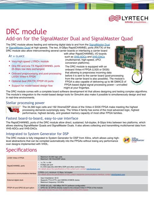 DRC module product sheet