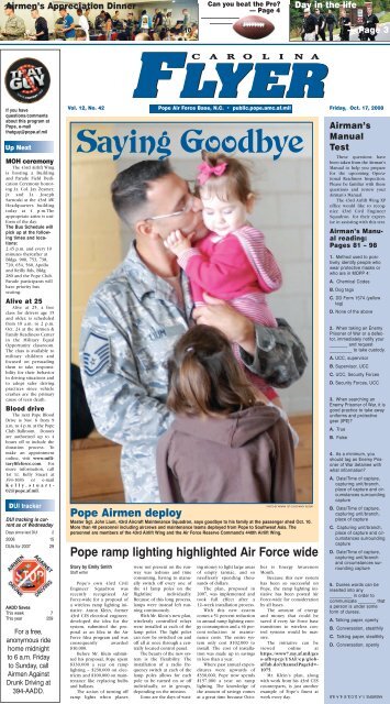 Pope ramp lighting highlighted Air Force wide - Pope Field - Home