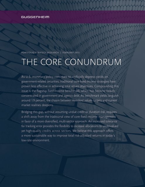 THE CORE CONUNDRUM - Guggenheim Partners