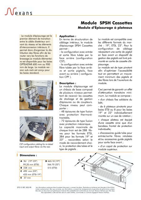 Module SPSH Cassettes - Nexans