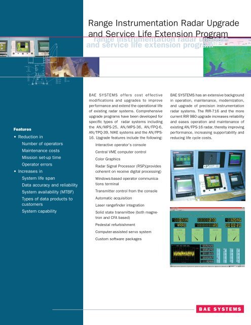 Range instrumentation radar upgrade and service life extension