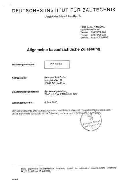 Allgemeine Bauaufsichtliche Zulassung