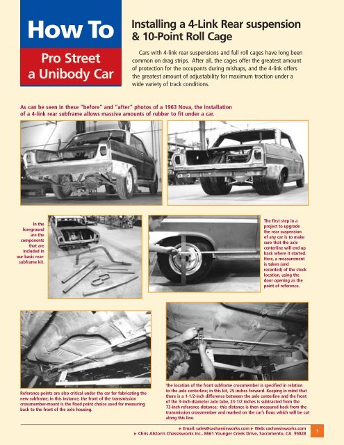 How To Pro Street a Unibody Car - Chris Alston's Chassisworks