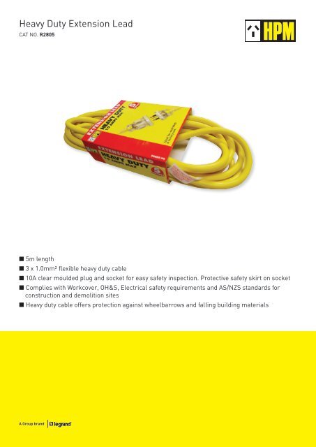 Heavy Duty Extension Lead - HPM