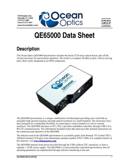 Ocean Optics QEPro Extended Range UV-VIS Spectrometer, 51% OFF