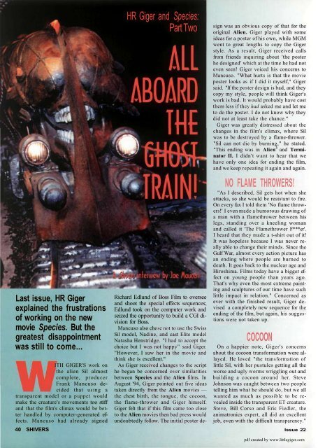 All Aboard The Ghost Train! - HR Giger and Species - Part 2