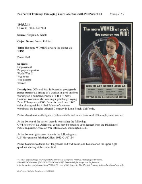 Collection Examples - PastPerfect Museum Software