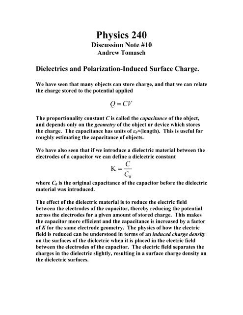 Dielectrics and Polarization Induced Surface Charge