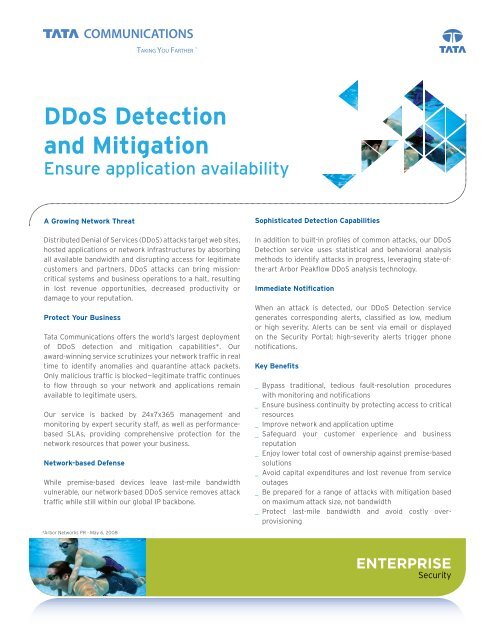 DDoS Detection and Mitigation - Tata Communications
