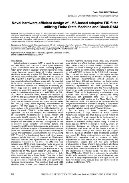 Novel Hardware Efficient Design Of Lms Based Adaptive Fir Filter