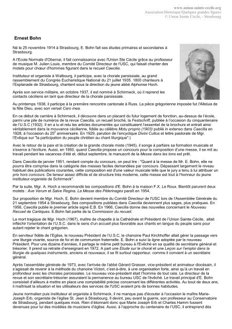Ernest Bohn - Union Sainte CÃ©cile