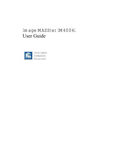 Image MASSter IM4004i User Guide - ICS-IQ.com