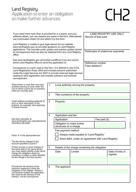 Form CH2 - Land Registry