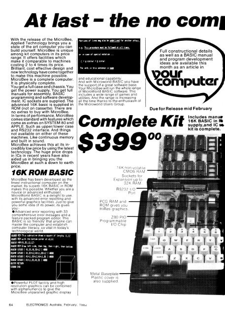 Applied Technology and Microbee adverts. - The MESSUI Place