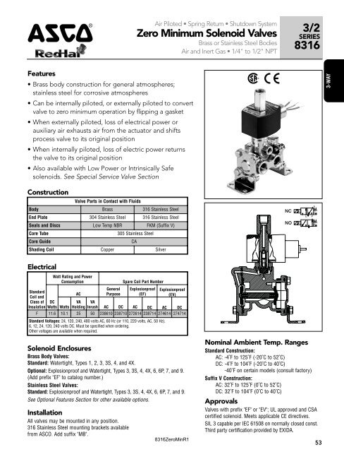 8316 Zero Minimum - ASCO Valve Inc.