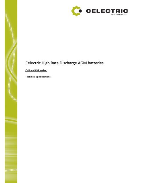 Celectric High Rate Discharge AGM batteries