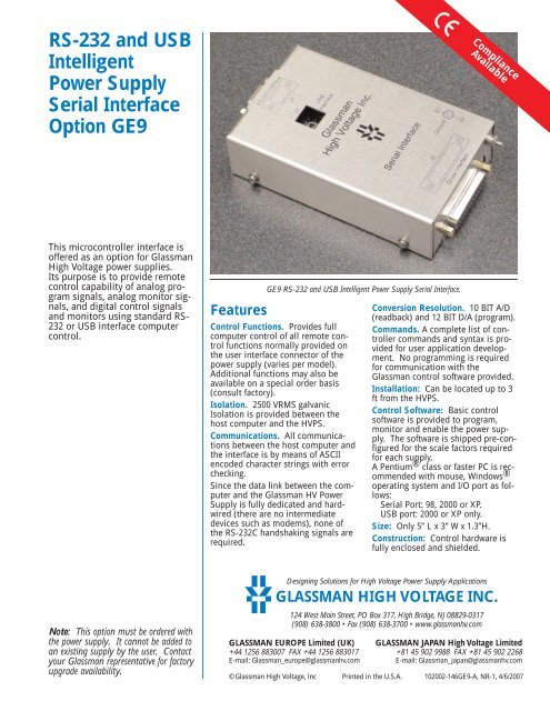 GE9 - Glassman High Voltage Inc.