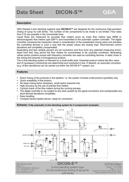 Data Sheet DICON-Sâ ¢ - GEA Diessel