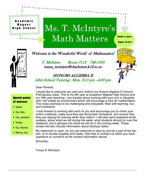 2012 AMHS Parent Letter algebra ii.pdf - Academic Magnet High ...