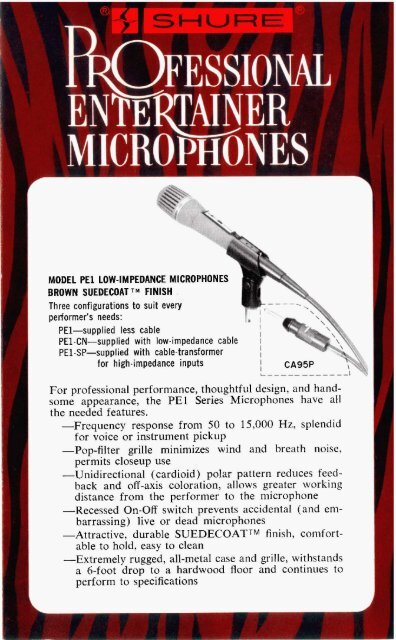 Shure PE1 User Guide