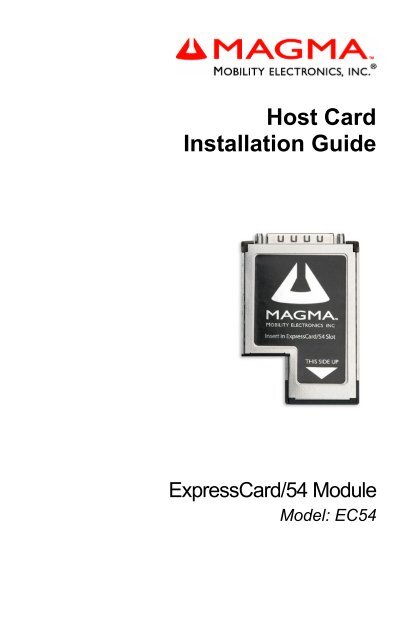 Magma ExpressCard Host Card User Manual - EFMPro