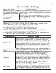 DIRECT INSTRUCTION LESSON PLAN EXAMPLE Grade Level ...
