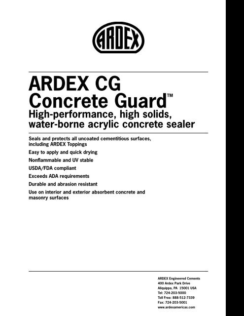 ARDEX CG Concrete Guard