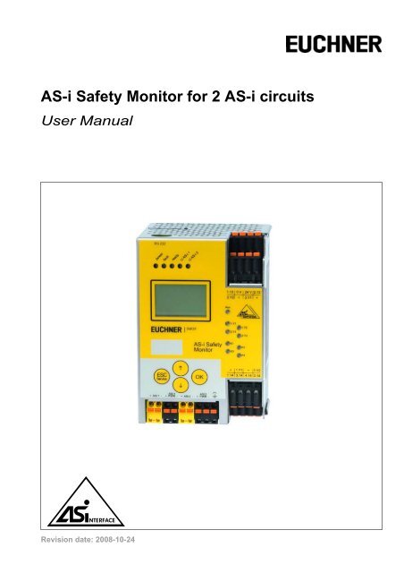 AS-i 3.0 Safety Monitor for 2 AS-i circuits - EUCHNER GmbH + Co. KG