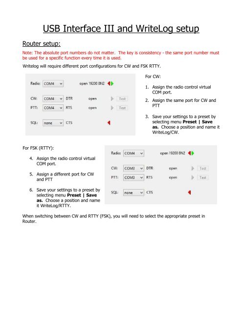 USB Interface III and WriteLog setup - microHAM