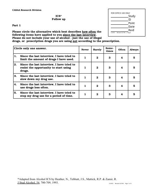 Impaired Control Scale FU