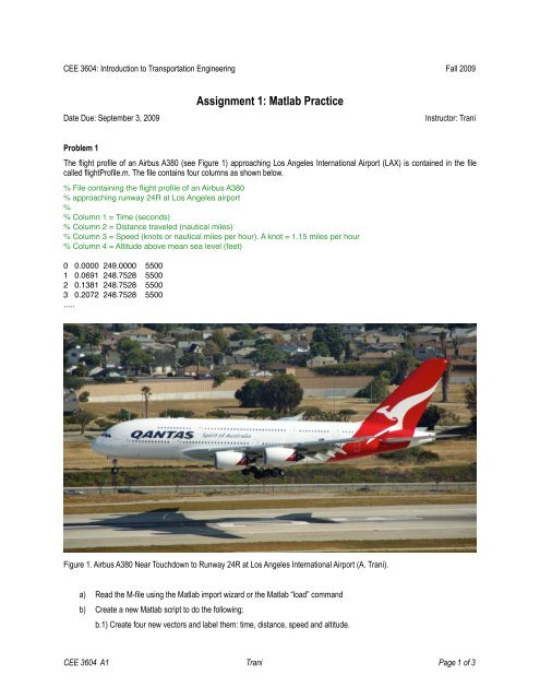 Assignment 1 Matlab Practice