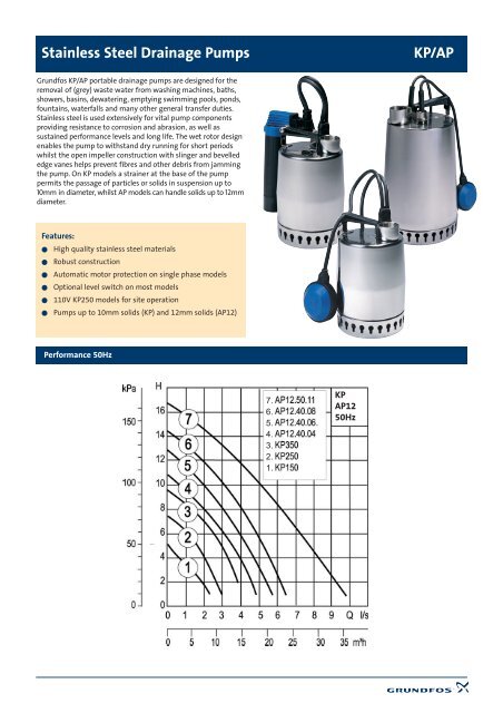 Grundfos KP-AP Wastewater Pump Brochure 2011 - Incledon