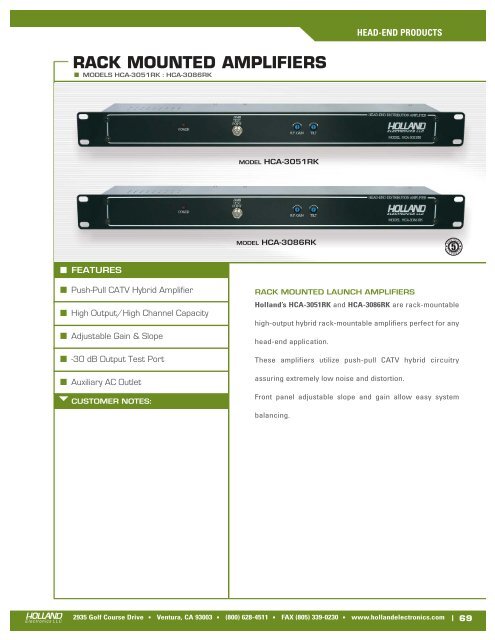 rack mounted amplifiers - Holland Electronics