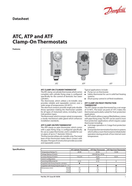 Danfoss Randall pipe frost thermostat - BHL.co.uk