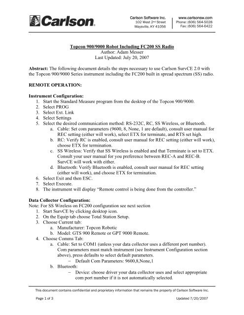 Topcon 900-9000 Quick Start 2_0.pdf - Carlson Software