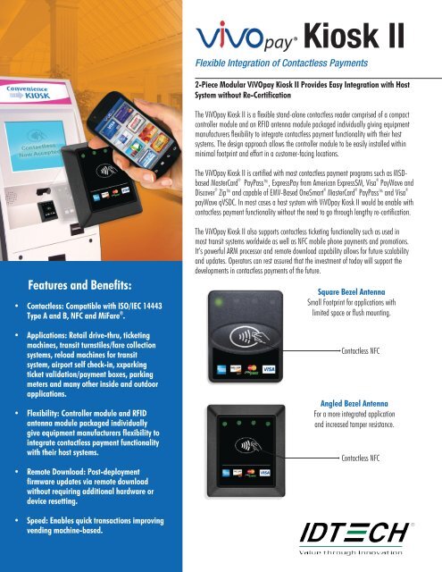 ViVOpay Kiosk II Datasheet - ID Tech