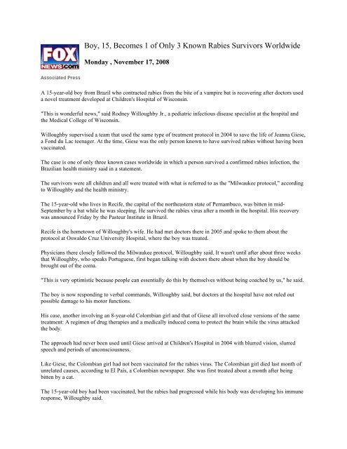 Rabies Survivor - Brazilian Boy - .pdf - Wendy Blount, DVM