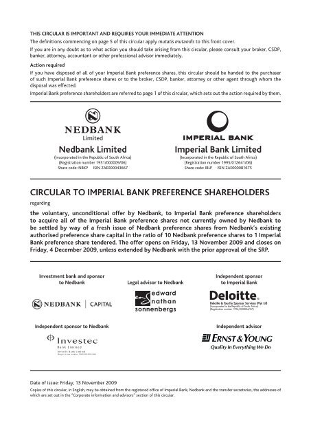 To read more download PDF - Nedbank Group Limited