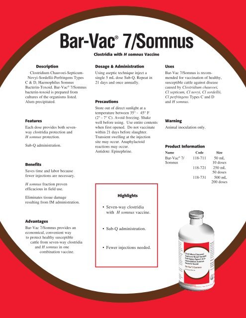 Bar-VacÂ® 7/Somnus RP - Boehringer Ingelheim Vetmedica