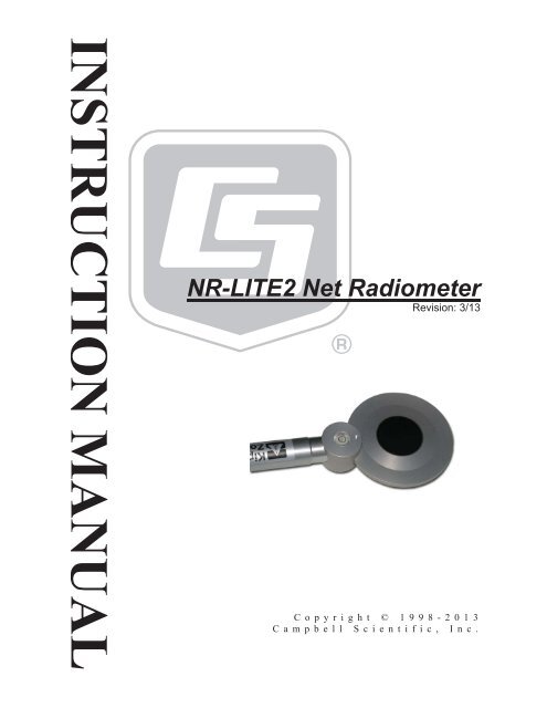 NR-LITE2 Net Radiometer Instruction Manual - Campbell Scientific